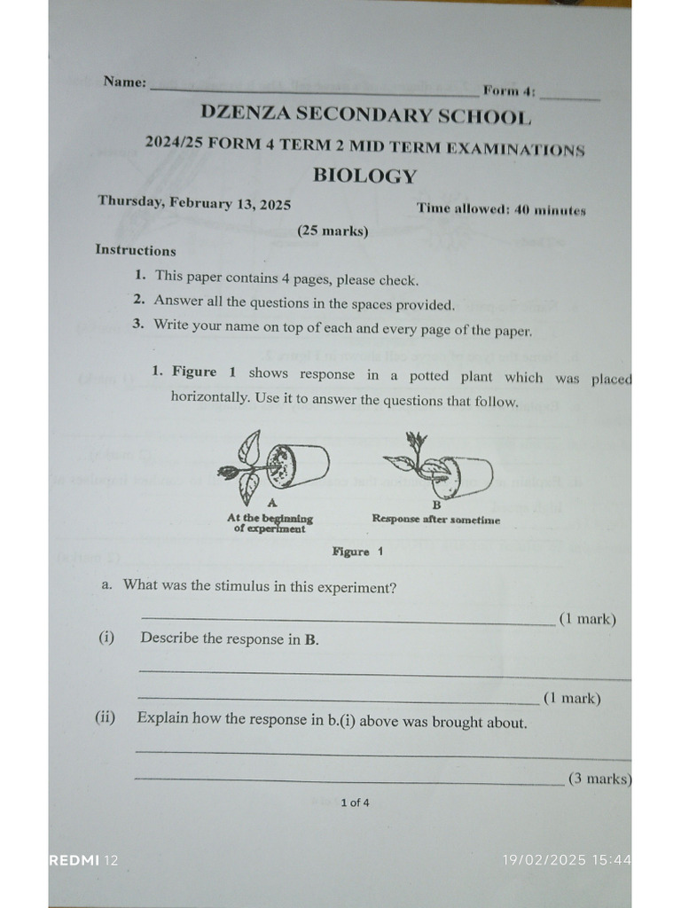 Bio Mid Term Exams | PDF