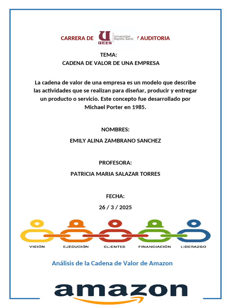 Cadena de Valor de Amazon-Alina Zambrano Sanchez | PDF | Cadena de ...