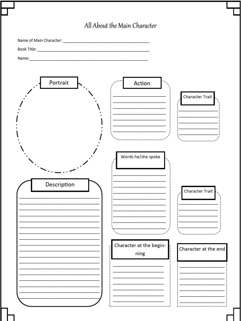 All About The Main Character: Portrait Action | PDF