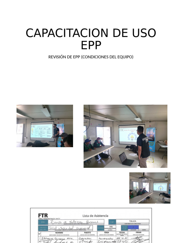 Capacitacion de Uso Epp Pensky | PDF