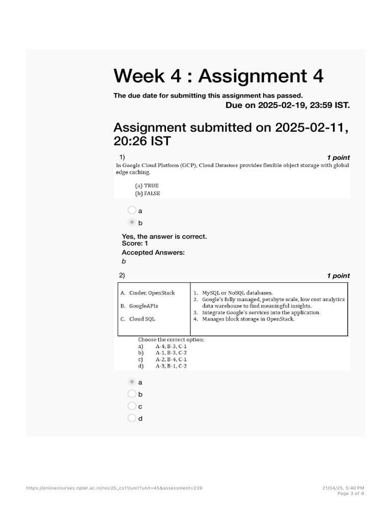 Cloud Computing - Unit 7 - Week 4 | PDF | Game Shows