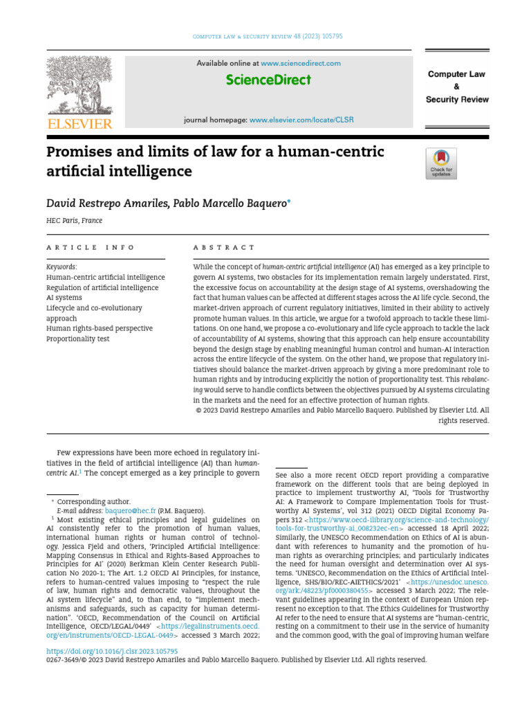 1-s2.0-S0267364923000067-main | PDF | Artificial Intelligence | Intelligence (AI) & Semantics