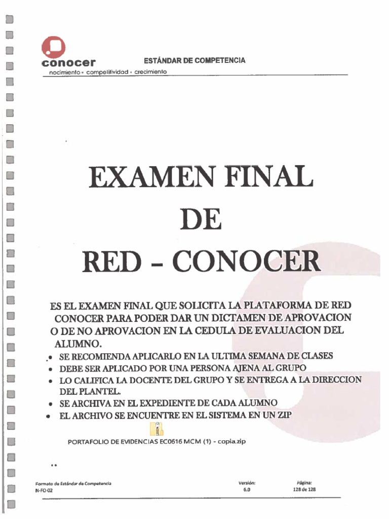 Examen Final de Red Conocer | PDF