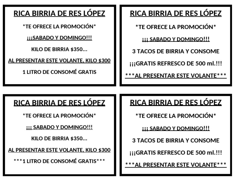 Birria Promo | PDF
