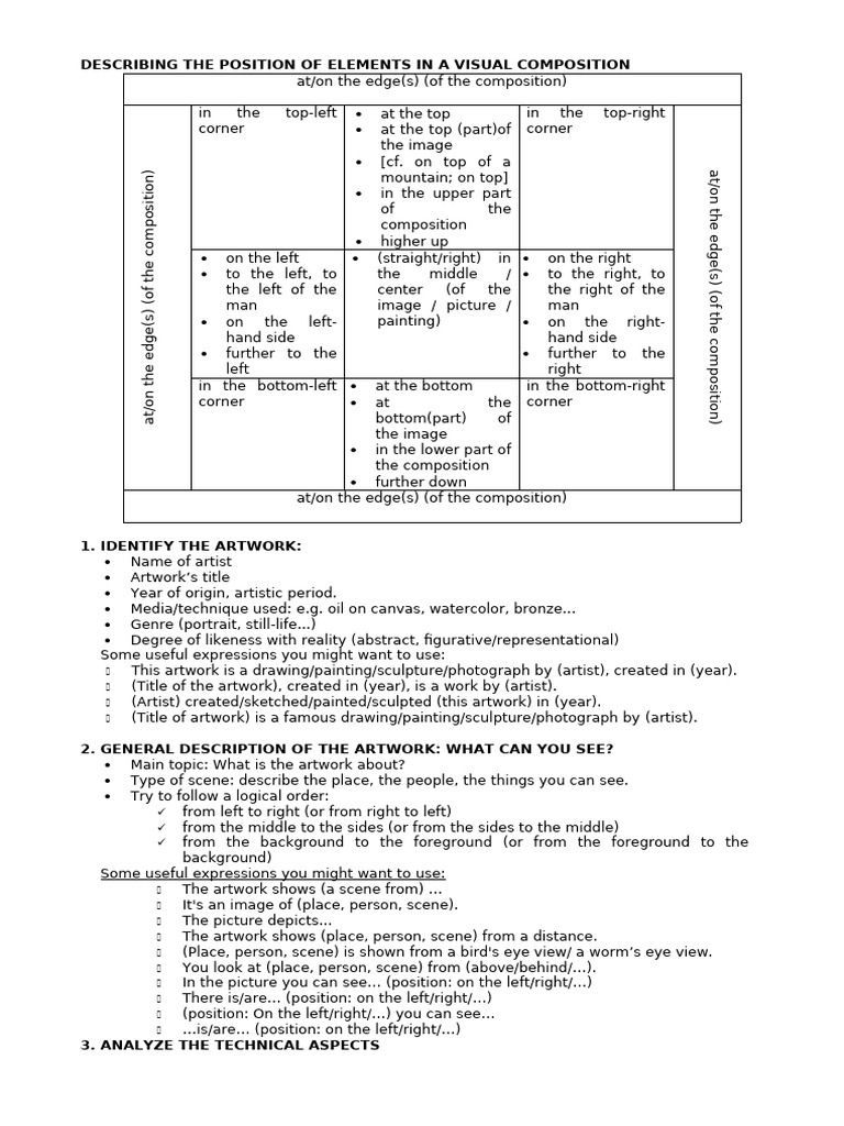 Analyzing Visual Composition Elements | PDF | Composition (Visual Arts) | Paintings
