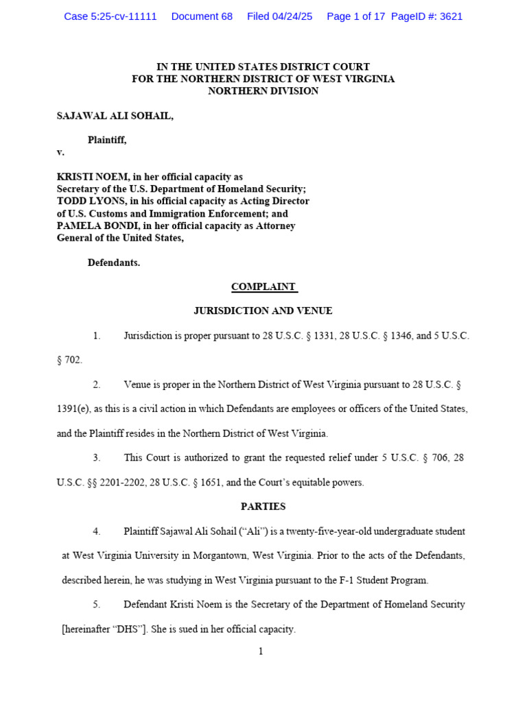 Immigration Complaint by Sajawal Sohail | PDF | Administrative ...