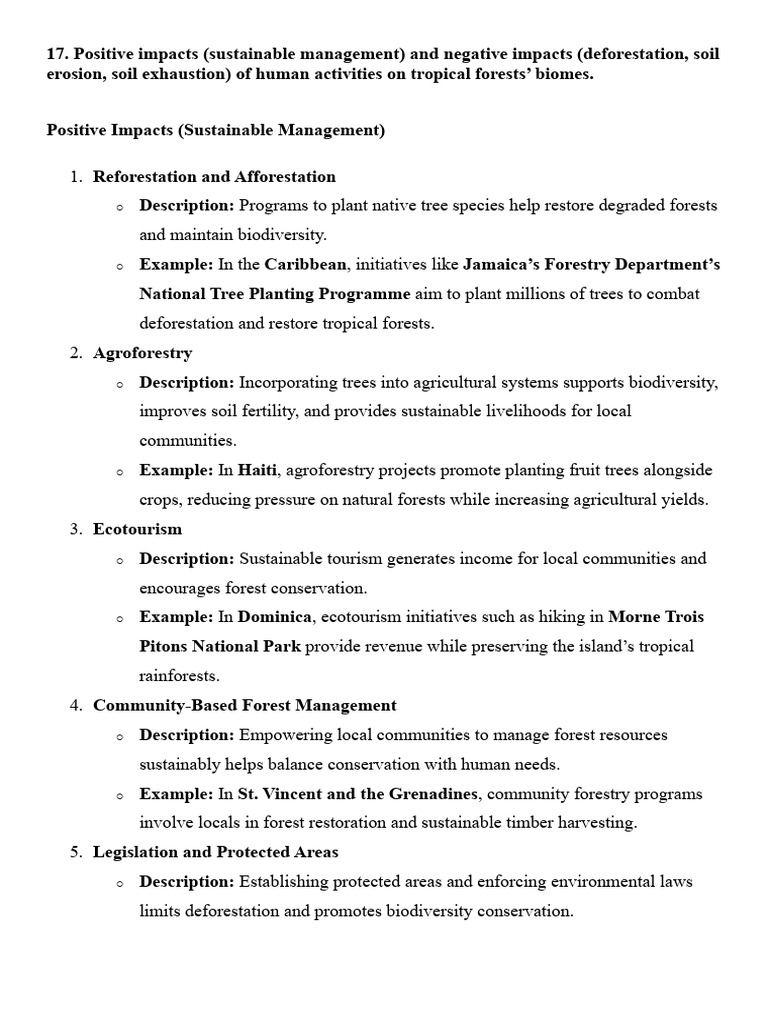 Human Impacts on Tropical Forests | PDF | Deforestation | Habitat ...