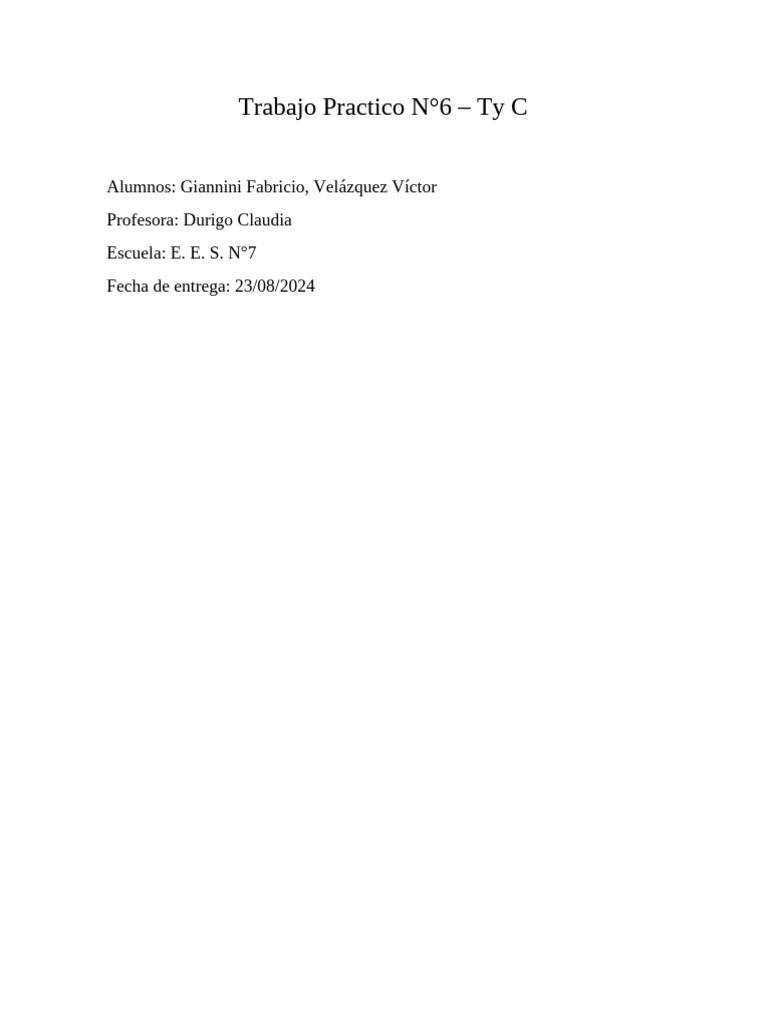 Trabajo Practico N6 | PDF