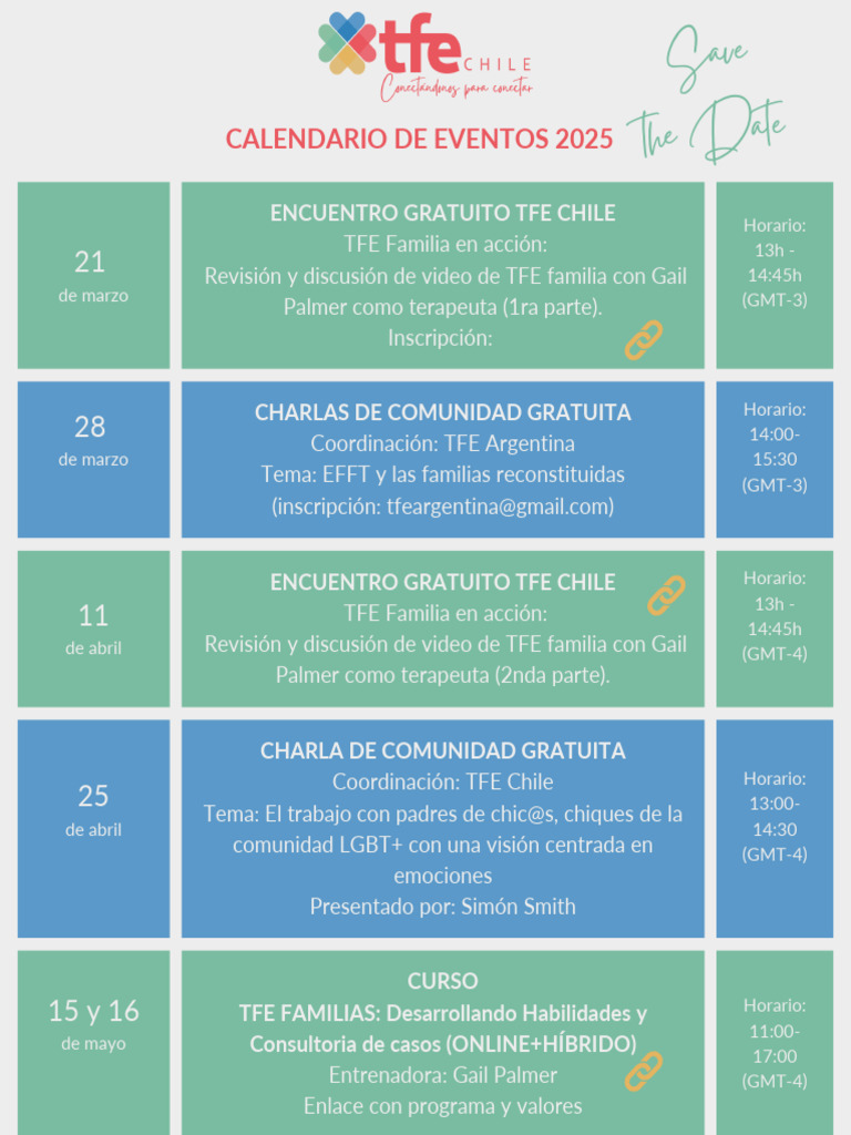 Calendario de Eventos TFE Chile - 2025 | PDF