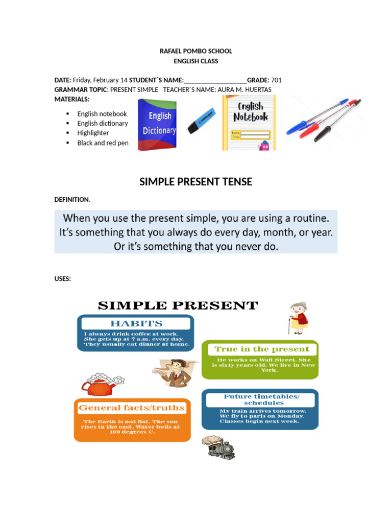 ACTIVIDAD INGLÉS 701 | PDF