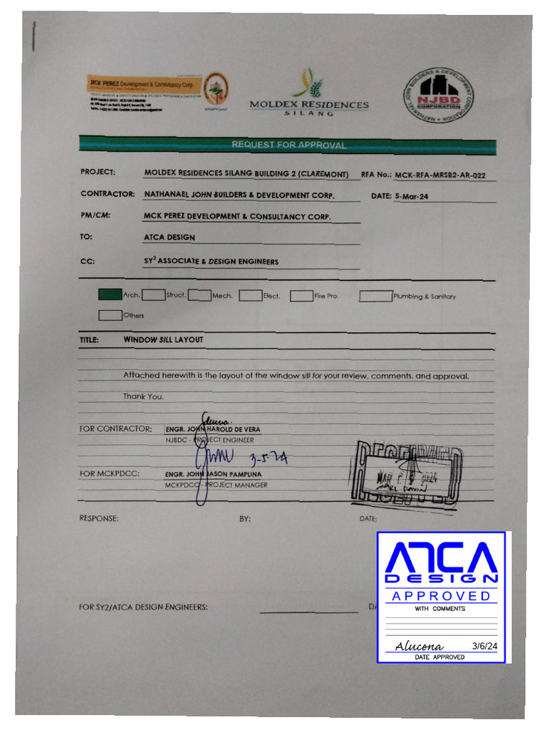 Rfa-Mrsb2-Ar-022-Window Sill Layout | PDF