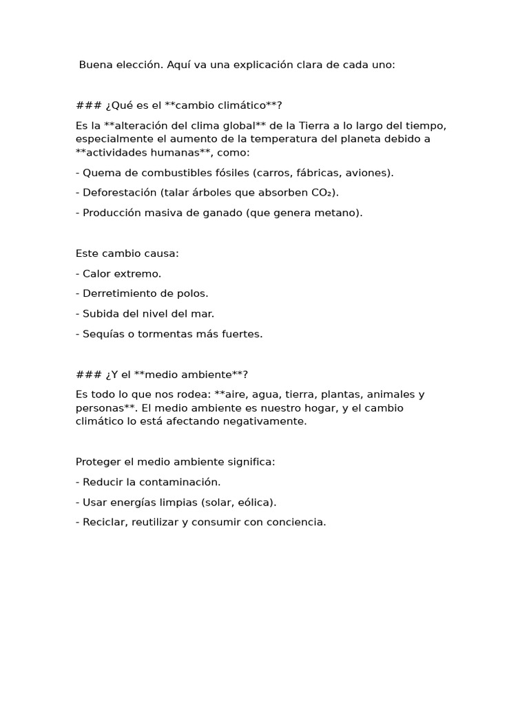 Cambio Climático y Medio Ambiente | PDF