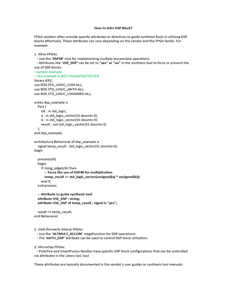 Optimize DSP Block Usage in FPGAs | PDF
