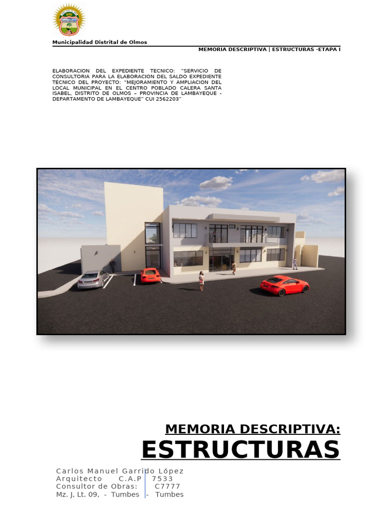 Memoria Descriptiva Estructuras | PDF | Viga (Estructura) | Hormigón