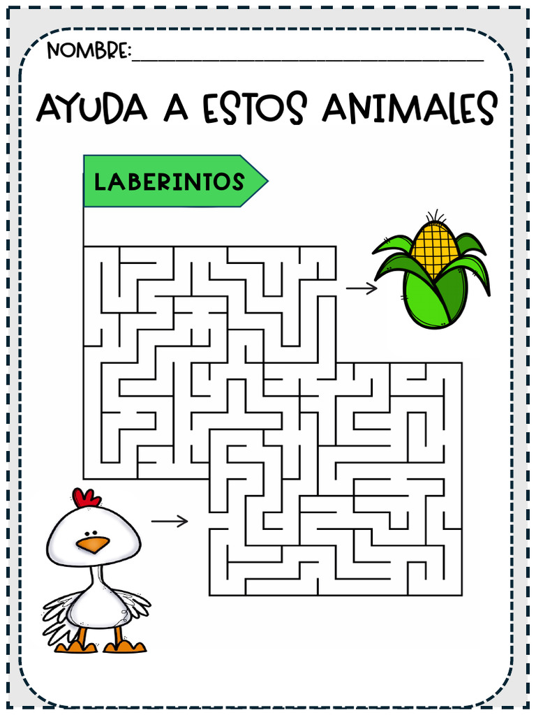 Laberintos de animales para imprimir | PDF