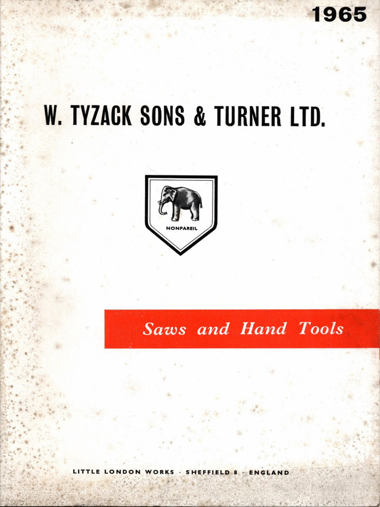 W Tyzack Sons and Turner Catalogue 1965 | PDF | Knife | Blade