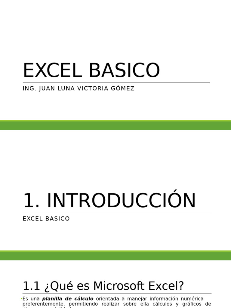 Clase 01 Excel Basico | PDF | Microsoft Excel | Hoja de cálculo