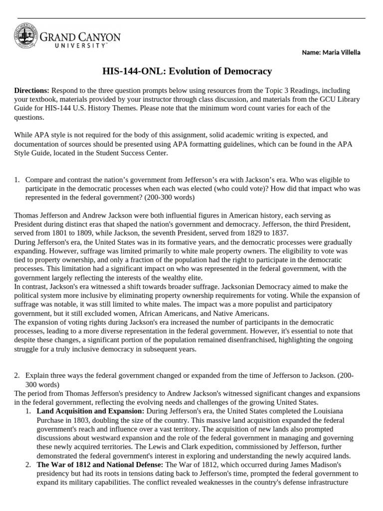 HIS 144 RS Evolution of Democracy Worksheet | PDF | Suffrage | Thomas ...
