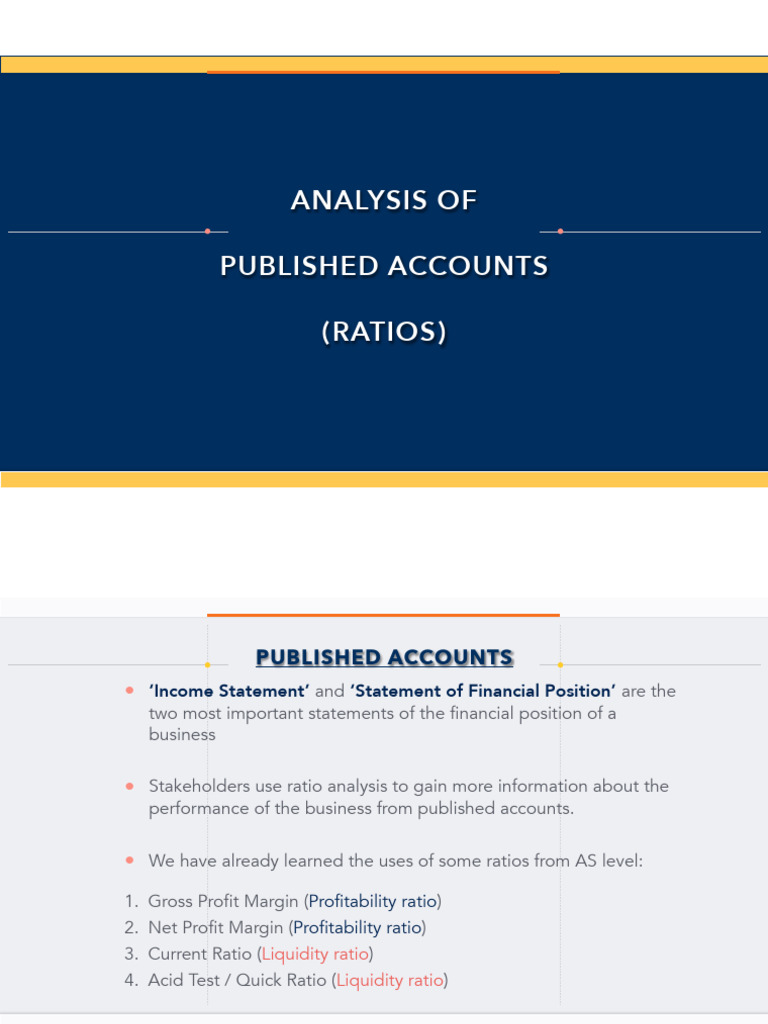 Ratios - Analysis of Published Accounts | PDF | Dividend | Interest