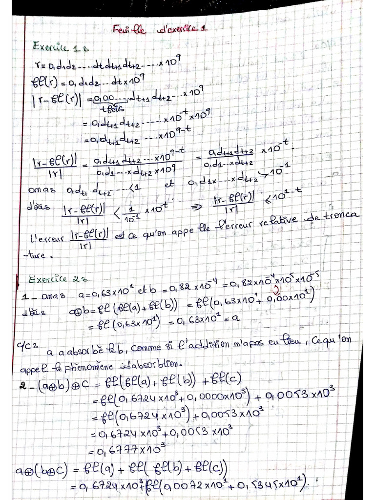 TD Analyse Numérique | PDF