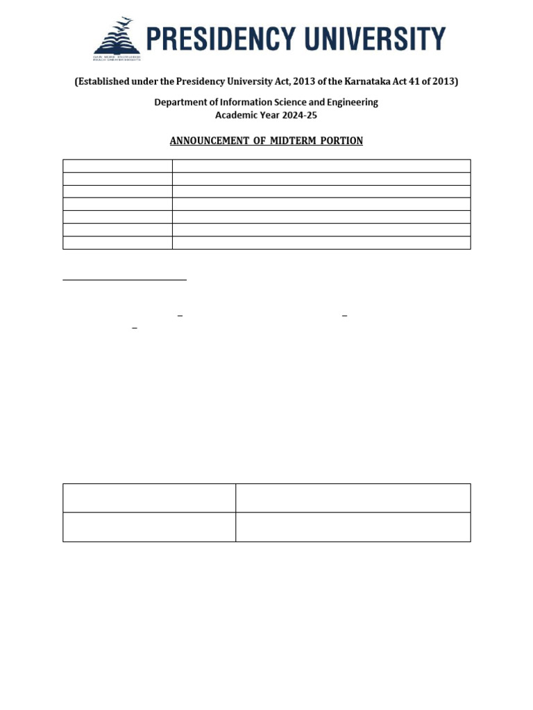 CSA 2010 Midterm Exam Announcement | PDF