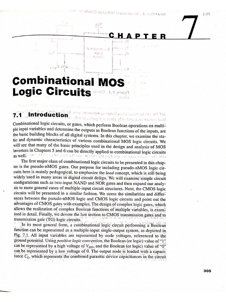 Combinational Circuits MOS Ch-7 | PDF