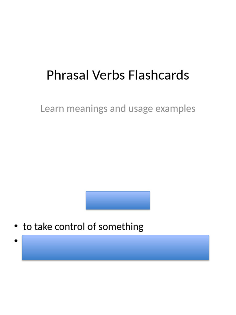 Phrasal Verbs Flashcards | PDF