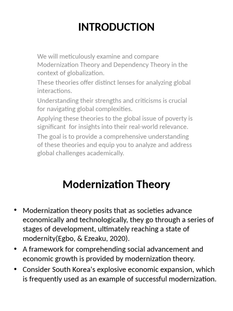 Comparing_Modernization_Theory_and_Dependency_Theory.pptx | PDF ...