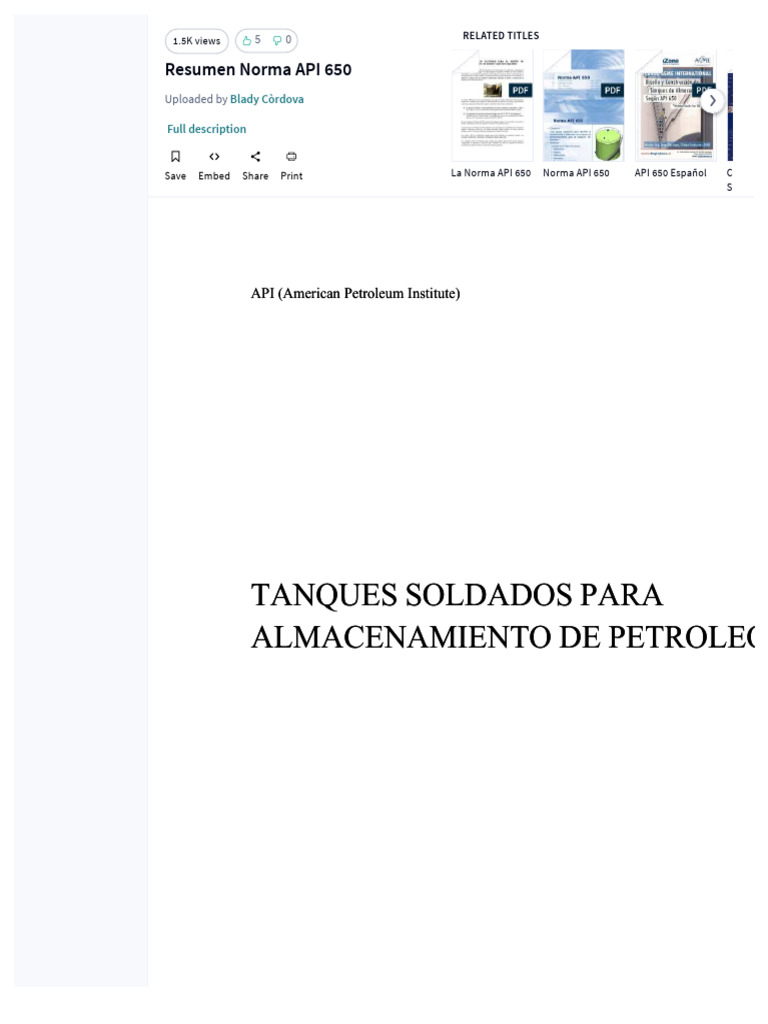 PDF Resumen Norma Api 650 - Compress | PDF | Soldadura | Construcción