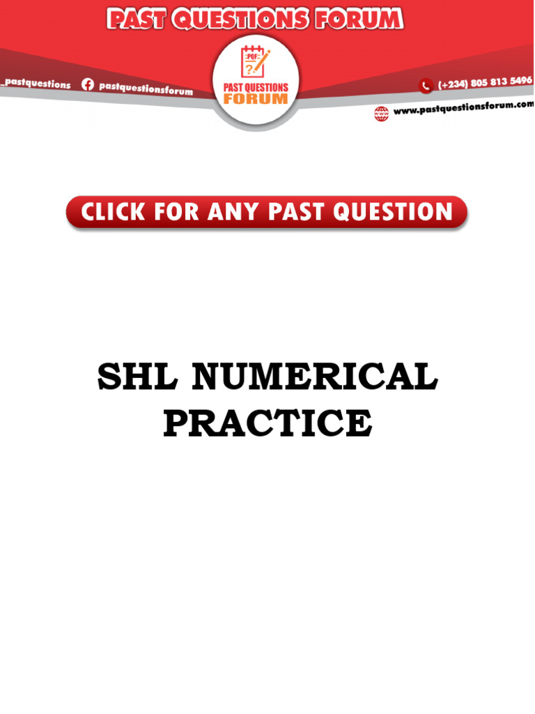 SHL Numerical Practice Test Guide | PDF | Present Value | Multiplication