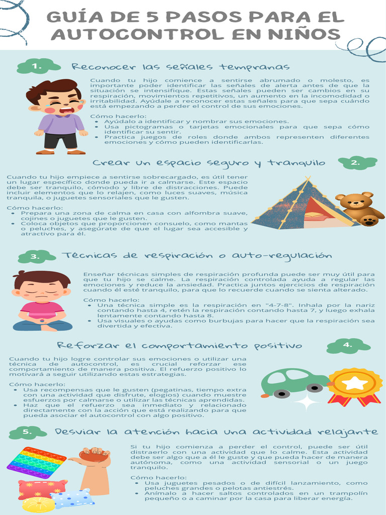 Guía de 5 Pasos para El Autocontrol en Niños | PDF | Las emociones ...