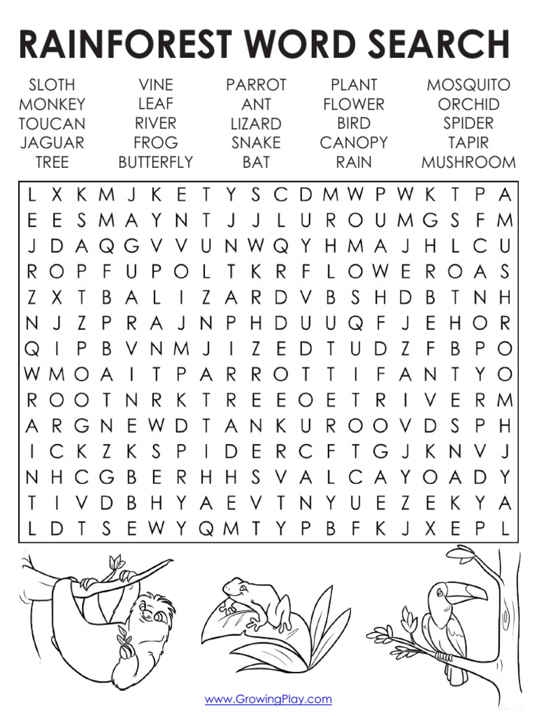 Rainforest Word Search | PDF