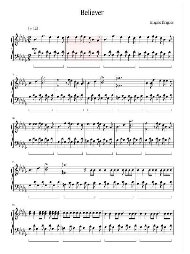 Believer Imagine Drangons PARTITURA | PDF