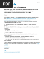 EASA Aircraft Maintenance Release Policy | PDF | Government ...
