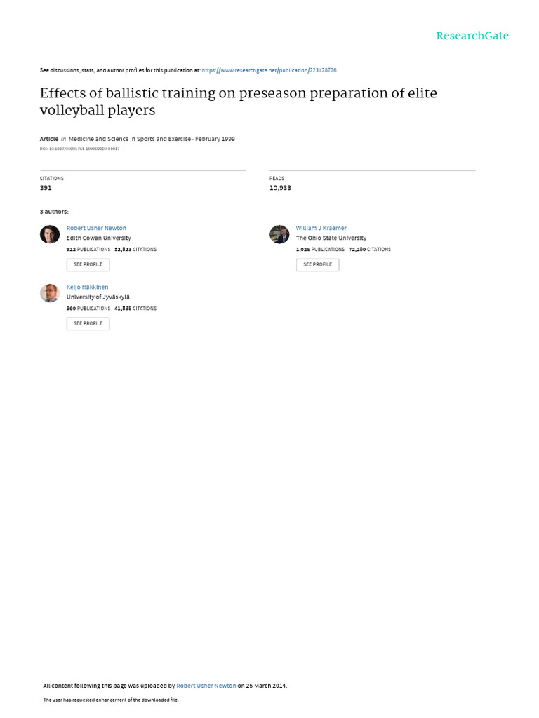 Ballistic Training For Volleyball Ms Se 1999 | PDF