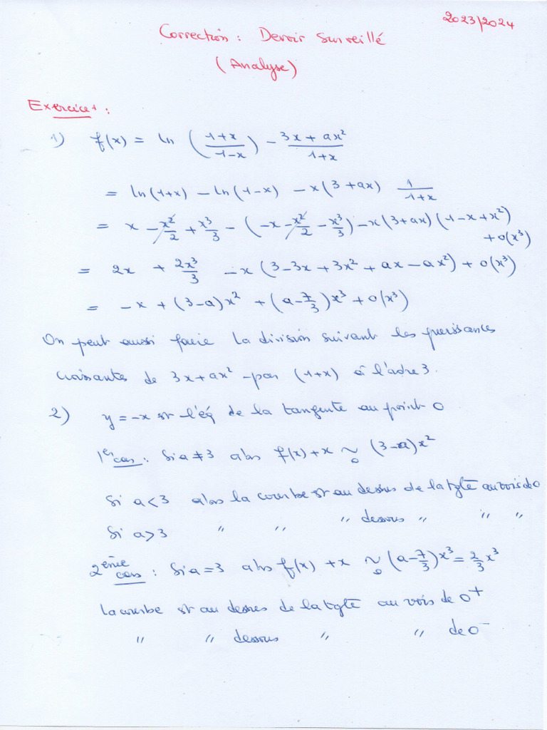 Correction Du Devoir Surveillé | PDF