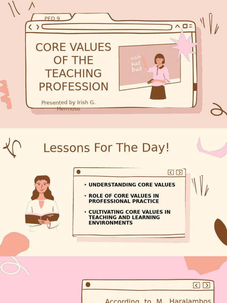 Core Values of Teaching Profession | PDF | Teachers | Learning