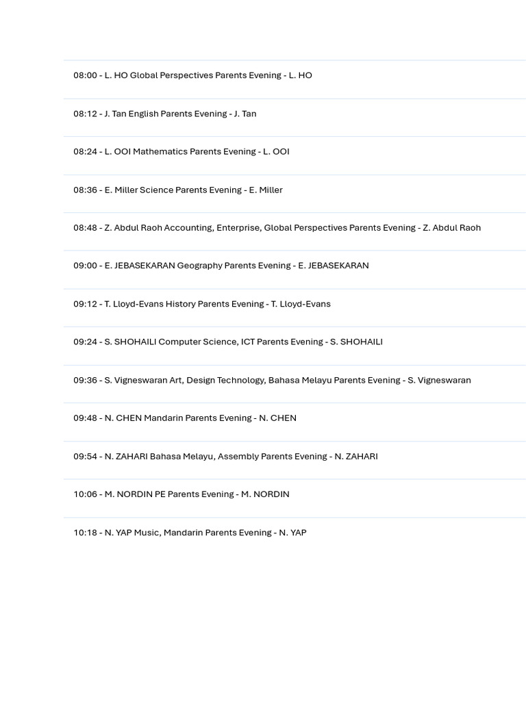 Term2 PTC Time Schedule | PDF