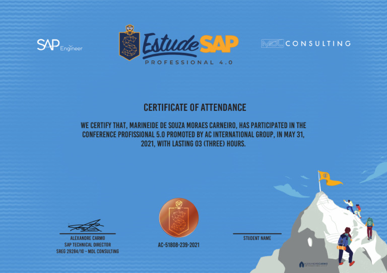 Certificado SAP 31 05 21 Inglês 3 Horas | PDF