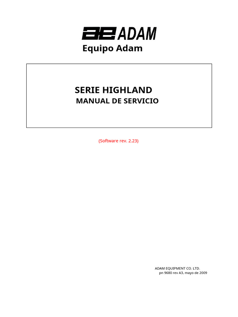 Manual de Servicio Adam Equipment | PDF | Libra (masa) | Onza