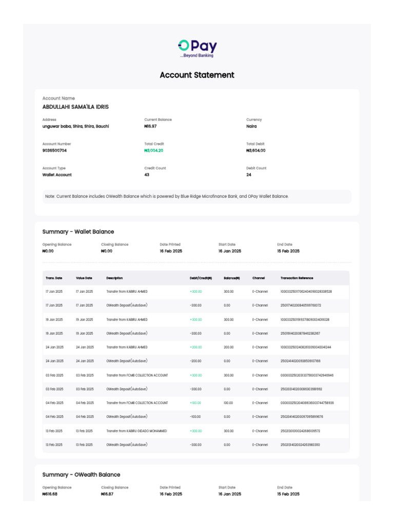 ABDULLAHI SAMA'ILA IDRIS_9036500704_20250216172728 | PDF | Debits And Credits | Foreign Exchange ...