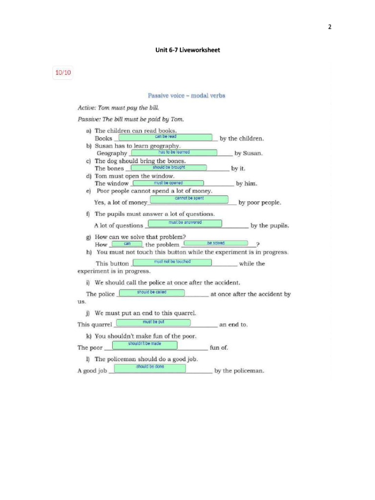 Unit 6-7 Liveworksheet | PDF