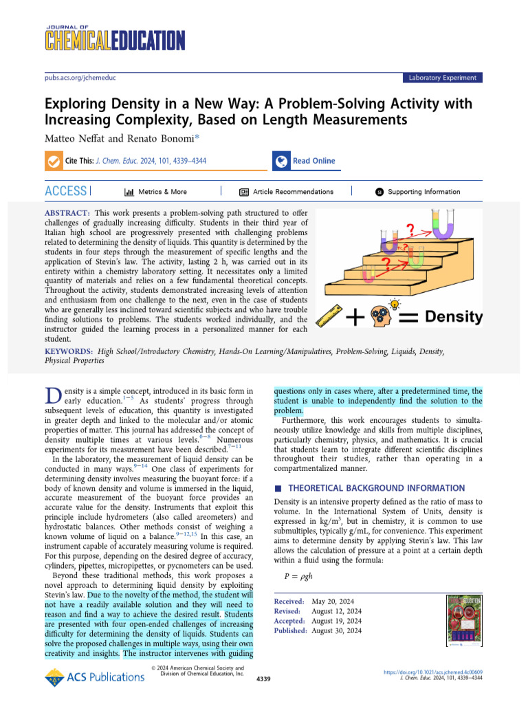 Exploring Density in A New Way | PDF | Density | Volume