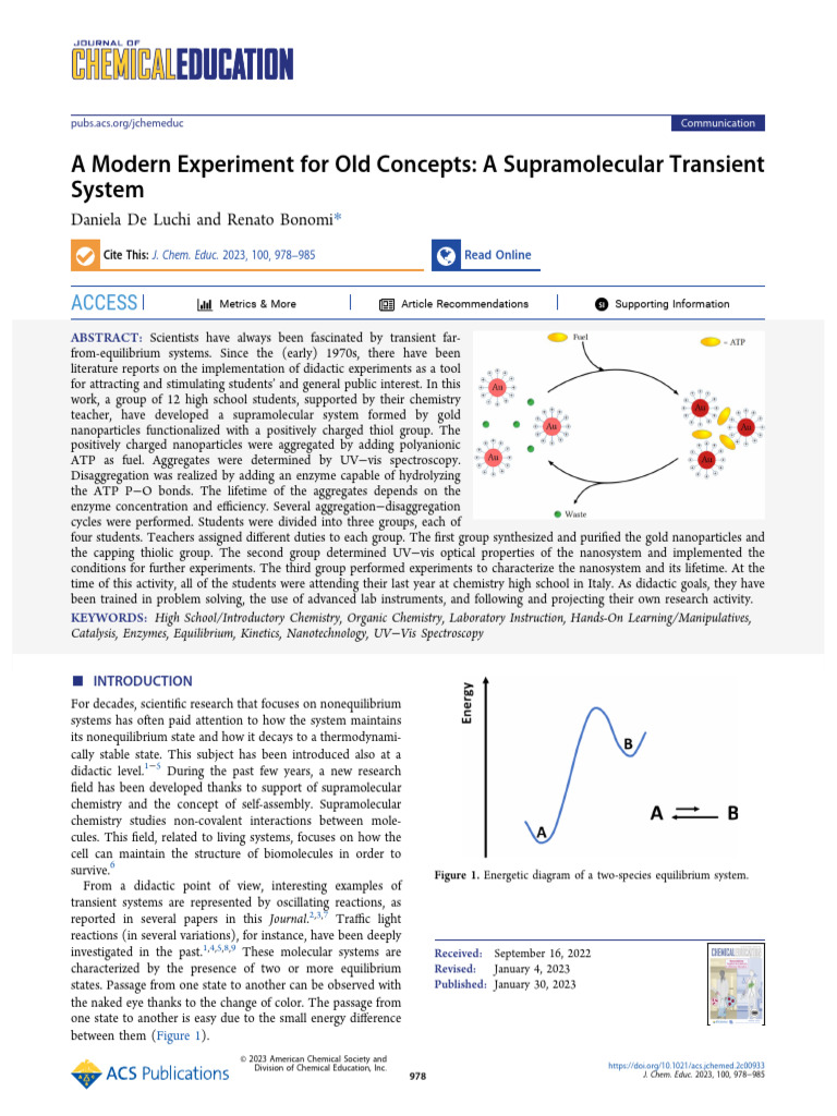 A Modern Experiment For Old Concepts | PDF | Chemical Reactions ...