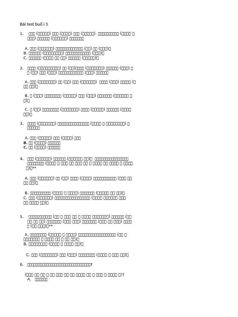 Bài Test Bu I 5 | PDF