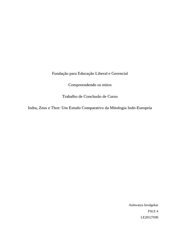 Indra Zeus and Thor A Comparative Study | PDF | Thor | Mitologia grega