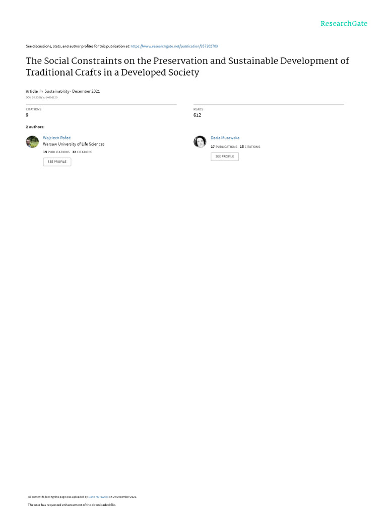 TheSocialConstraintsonthePreservationandSustainableDevelopmentofTraditi ...