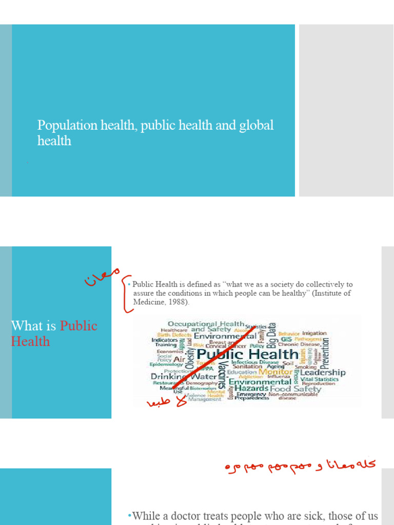 Population Health, Public Health and Global Health | PDF | Public Health | Global Health