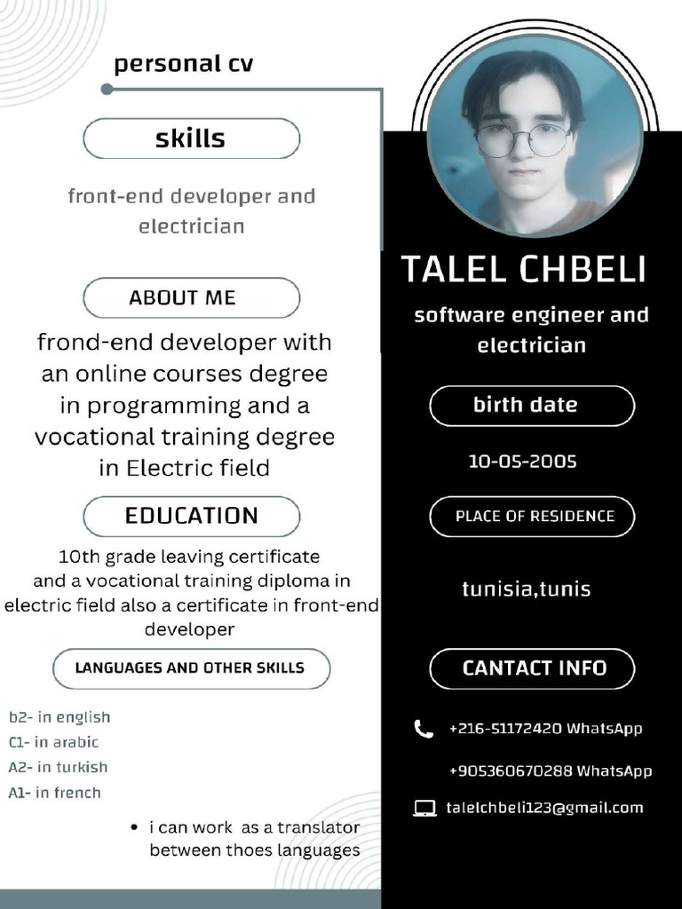 Talel Chbeli Personal CV | PDF