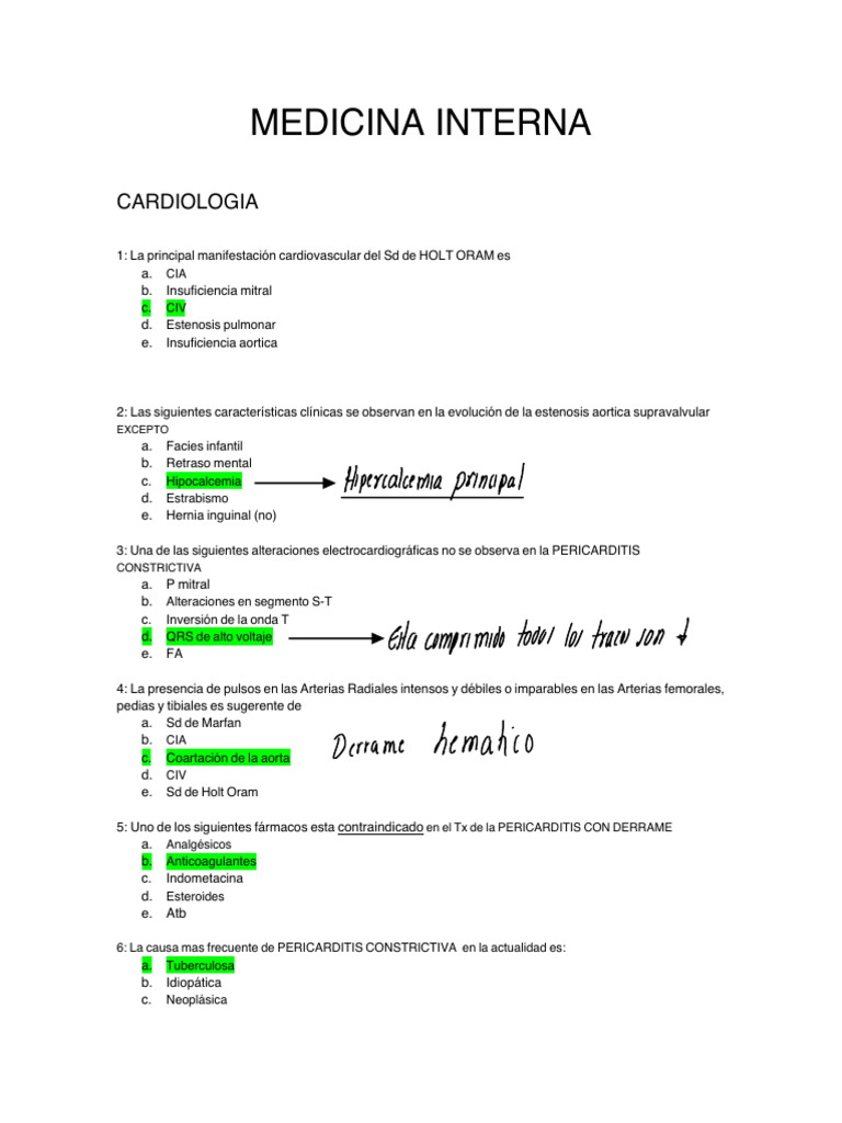 Recop Exam Medicina Interna Subrayado (1) | PDF